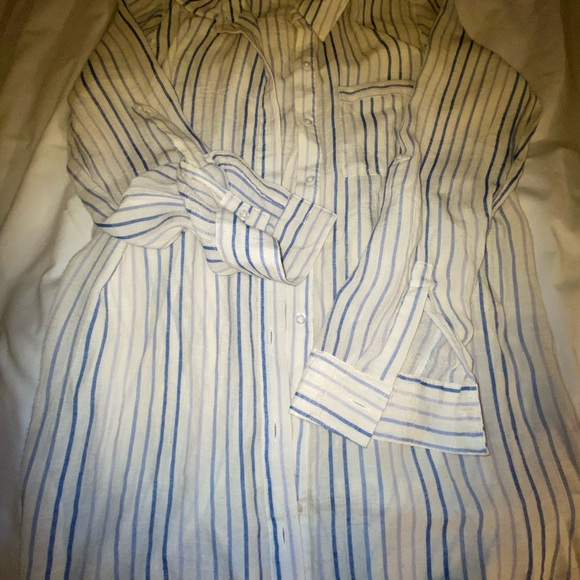 indigo Rose | Tops | Indigo Rose Blue Striped Mens Shirt M | Poshmark